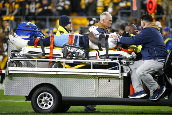 Titans WR Treylon Burks carted off field after fall in game against ...