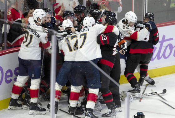 Every Player on Ice is Ejected After Fight During Senators-Panthers NHL ...