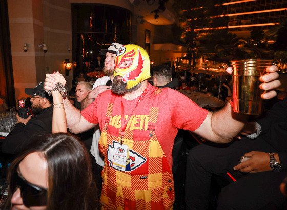 Jason Kelce Found Mask He Wore at Super Bowl Afterparty on Dance Floor