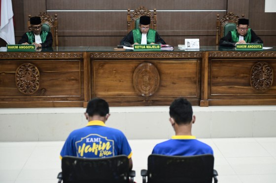 Islamic court in Indonesia sentences 2 men to public caning after they ...