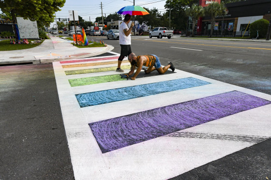 Arrests, protests and sidewalk chalk: How Florida’s rainbow crosswalks ...