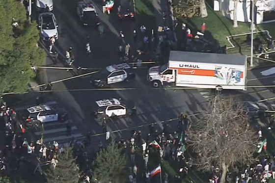 Protesters try to attack driver after truck speeds through anti-Iran ...