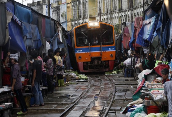 Life on the tracks at a Thai railway bazaar