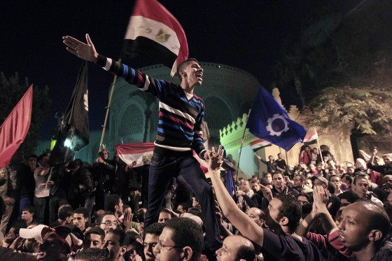 Protesters gather near Egypt's presidential palace in Cairo