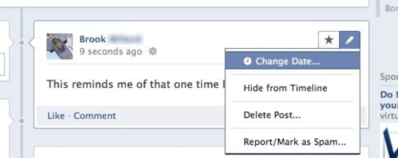 How to change timestamps on Facebook's Timeline