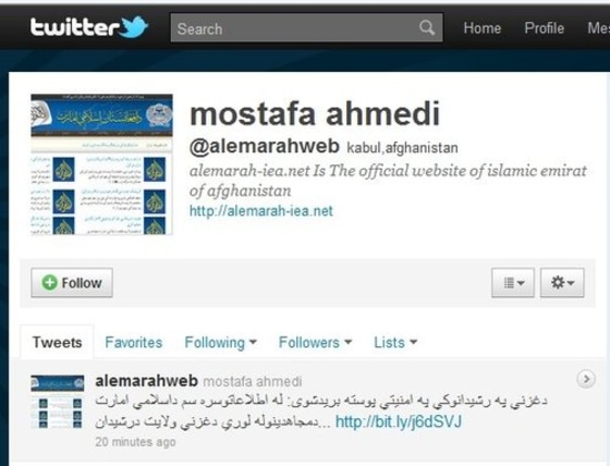 Follow the Taliban -- now on Twitter