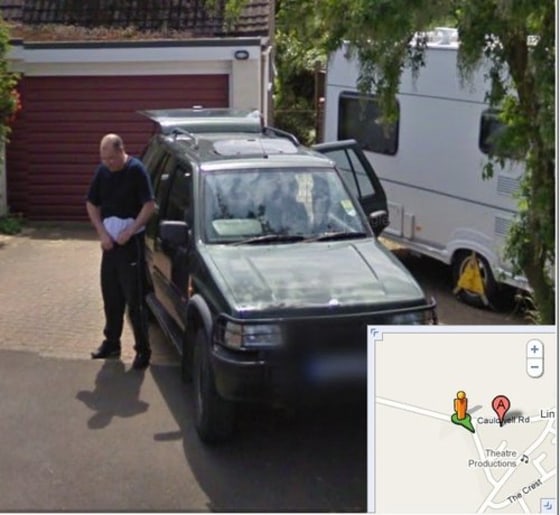 Google Street View captures caravan thief