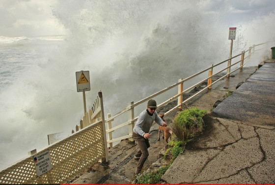 Waves crash ashore in Australia during wild storm