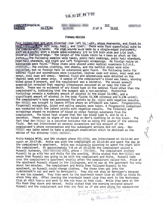 Read the orignal police report for Angie Samota