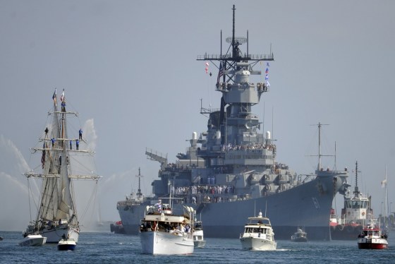 USS Iowa makes final journey to become a floating museum in San Pedro ...