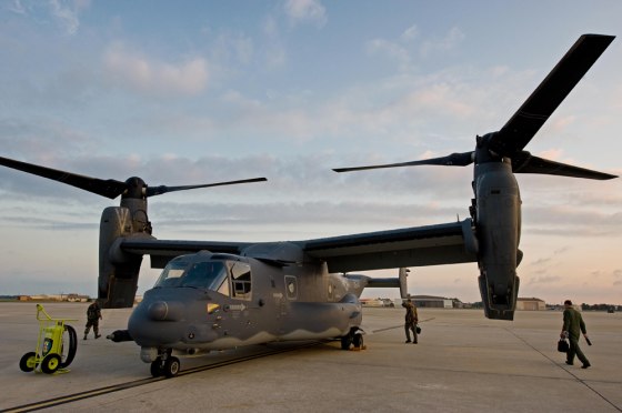 Air Force Osprey crashes, five crew members hospitalized