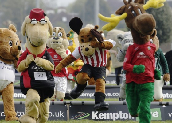 Race of the mascots gives new meaning to the term 'sweat suit'