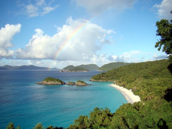 Travel photo of the day: Rainbow over Trunk Bay