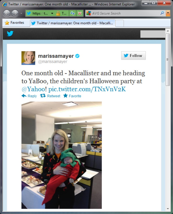Marissa Mayer tweets picture of son in costume