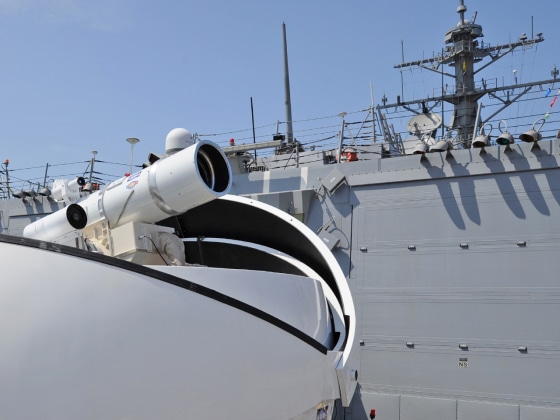 Navy unveils powerful ship-mounted laser weapon