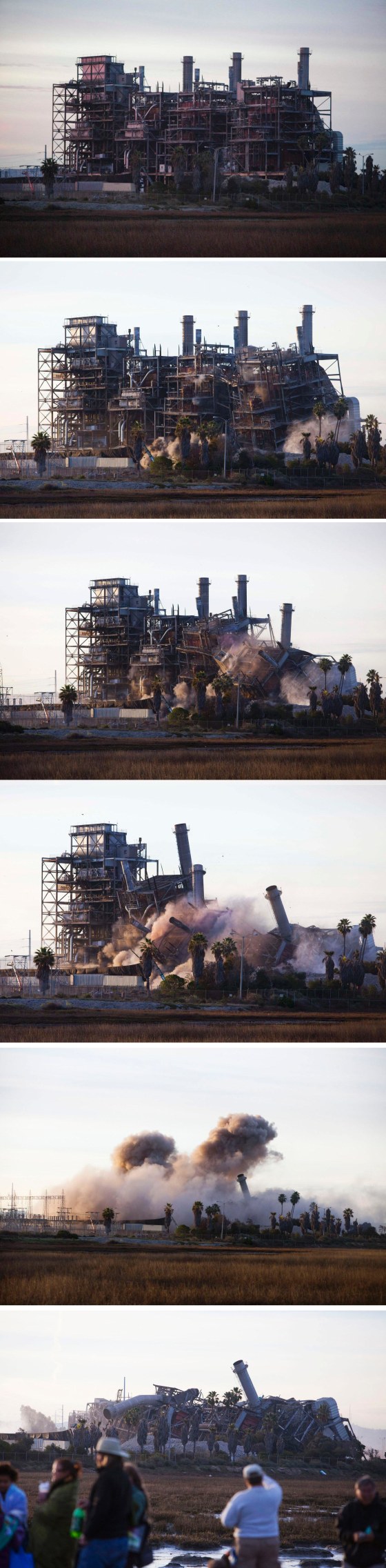 Power plant implodes in controlled demolition
