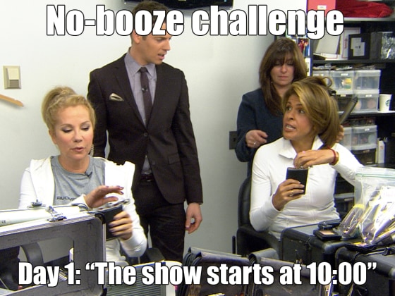 No-booze challenge, day 1: 'The show starts at 10'