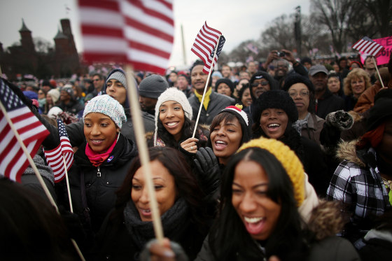 Sea of red, white and blue fills the National Mall