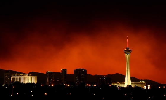 Smoke from massive wildfire billows over Las Vegas
