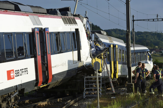 One dead, 35 injured in Swiss train collision