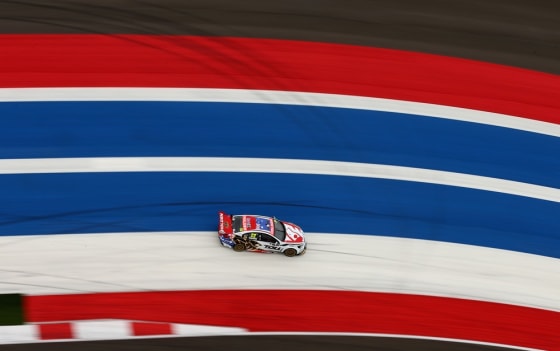 Australia's V8 Supercars fly down the track in Austin, Texas