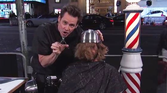Jim Carrey gives fans 'Dumb and Dumber' haircuts on 'Jimmy Kimmel Live'
