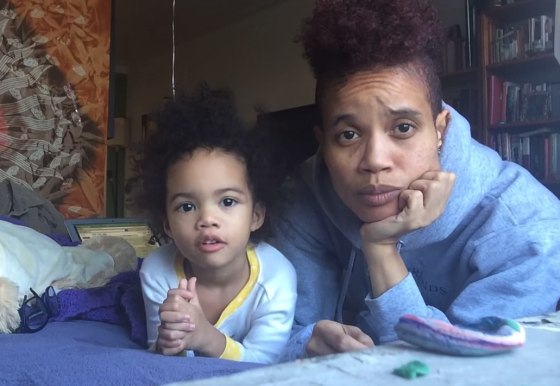 Mother and daughter take a stand in 'living room'protest