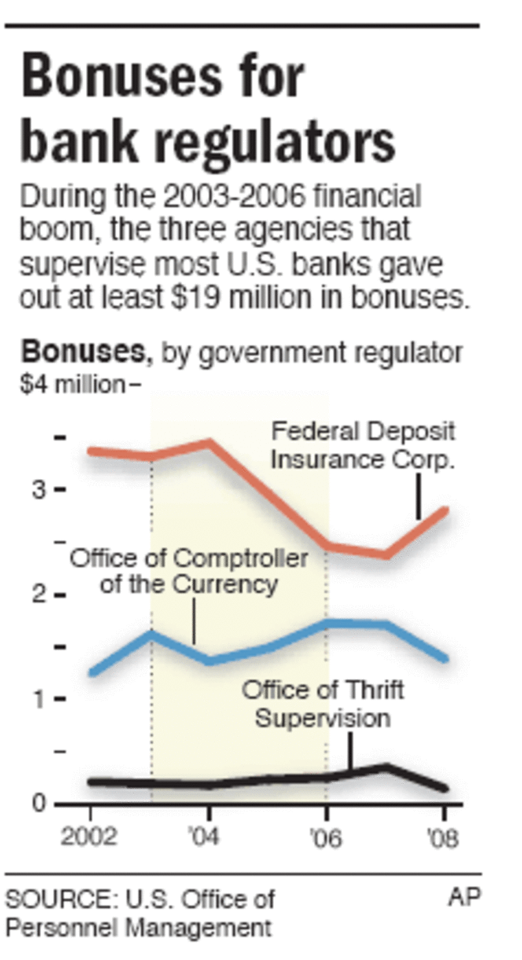 Bank watchdogs nabbed big bonuses too