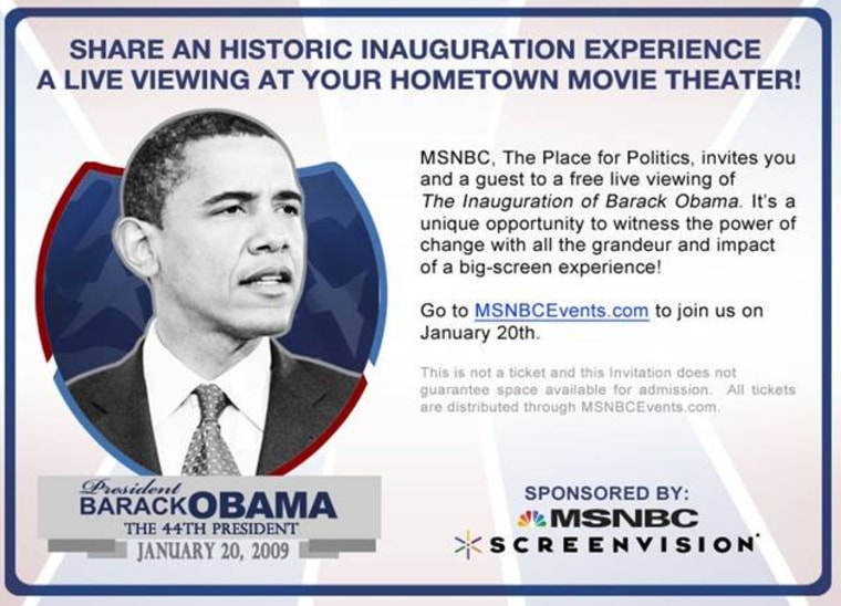 Watch the inauguration on the big screen