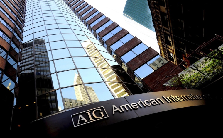 AIG starts makeover, changes sign at N.Y. office
