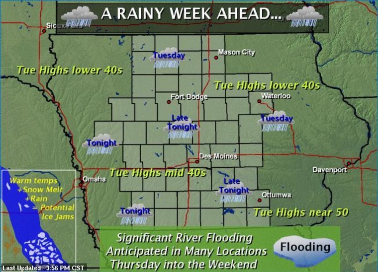 Rain, mild temps could spark Midwest flood