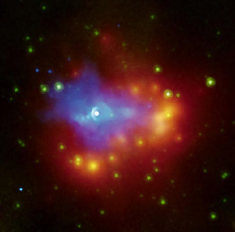 Star's dusty remains illuminated by telescopes
