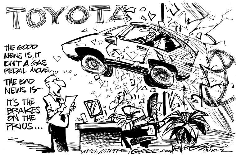 Cartoons: Toyota takes a fall