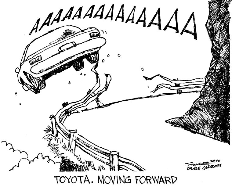 Cartoons: Toyota takes a fall