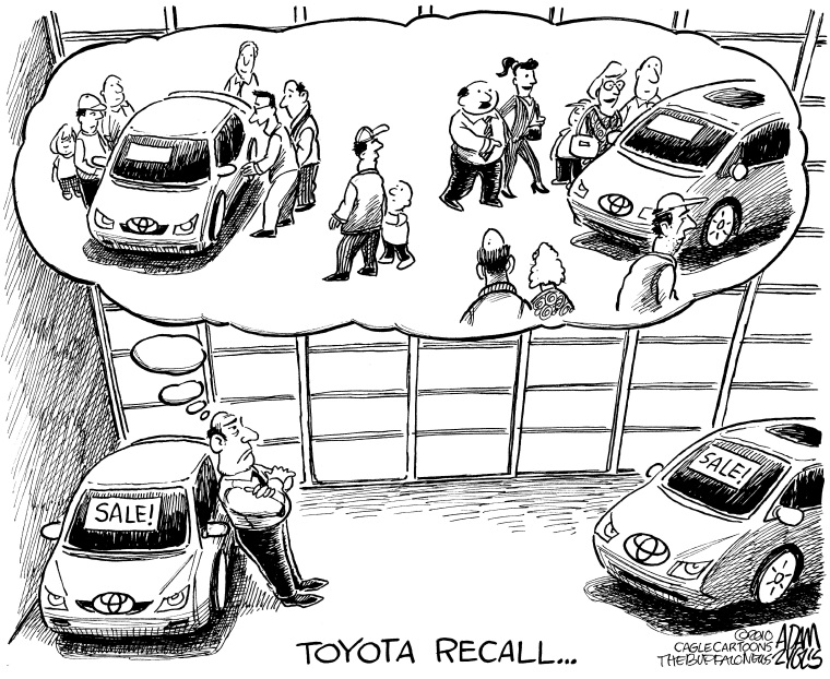 Cartoons: Toyota takes a fall