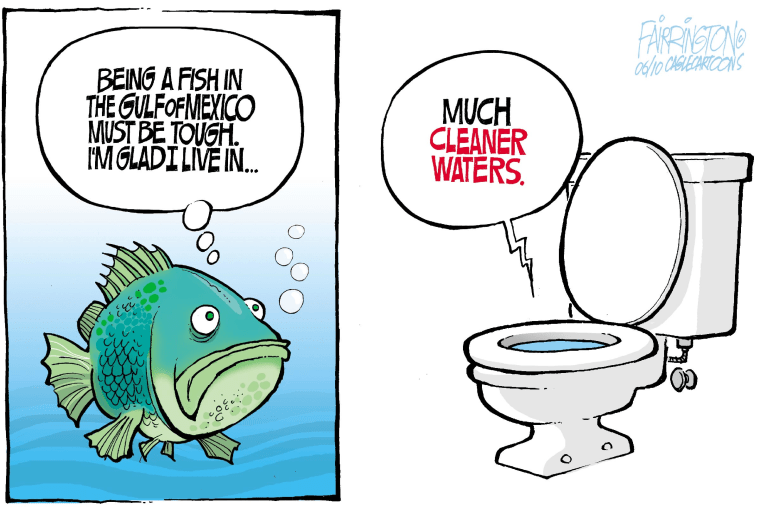 Cartoons: Cleaning up the Gulf
