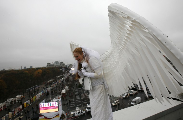 Celebrating the fall of the Berlin Wall