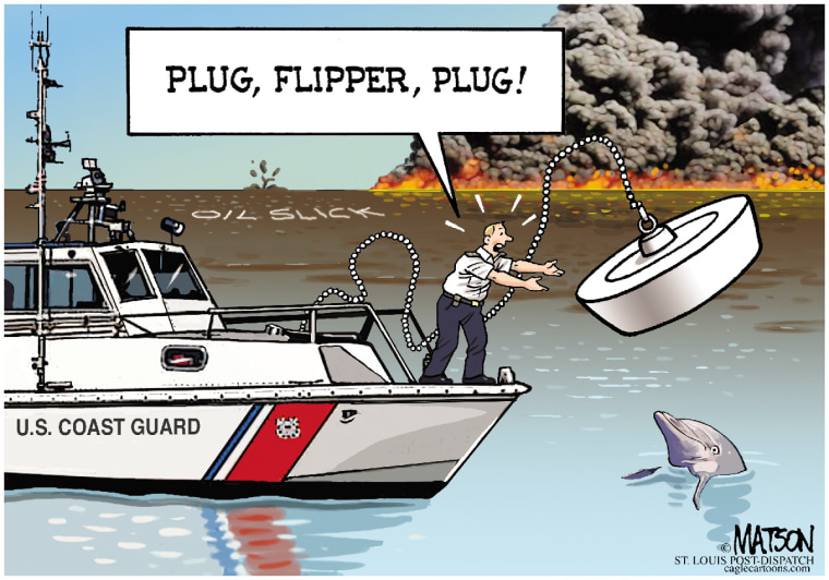 Cartoons: Cleaning up the Gulf