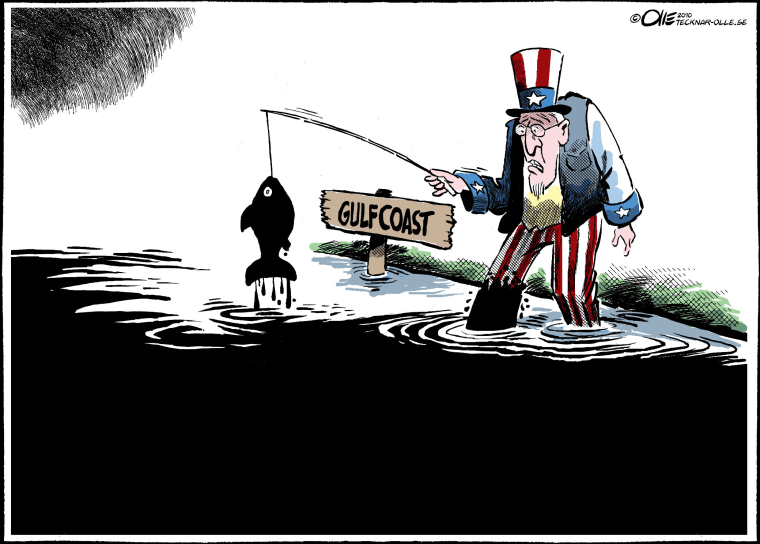 Cartoons: Cleaning up the Gulf
