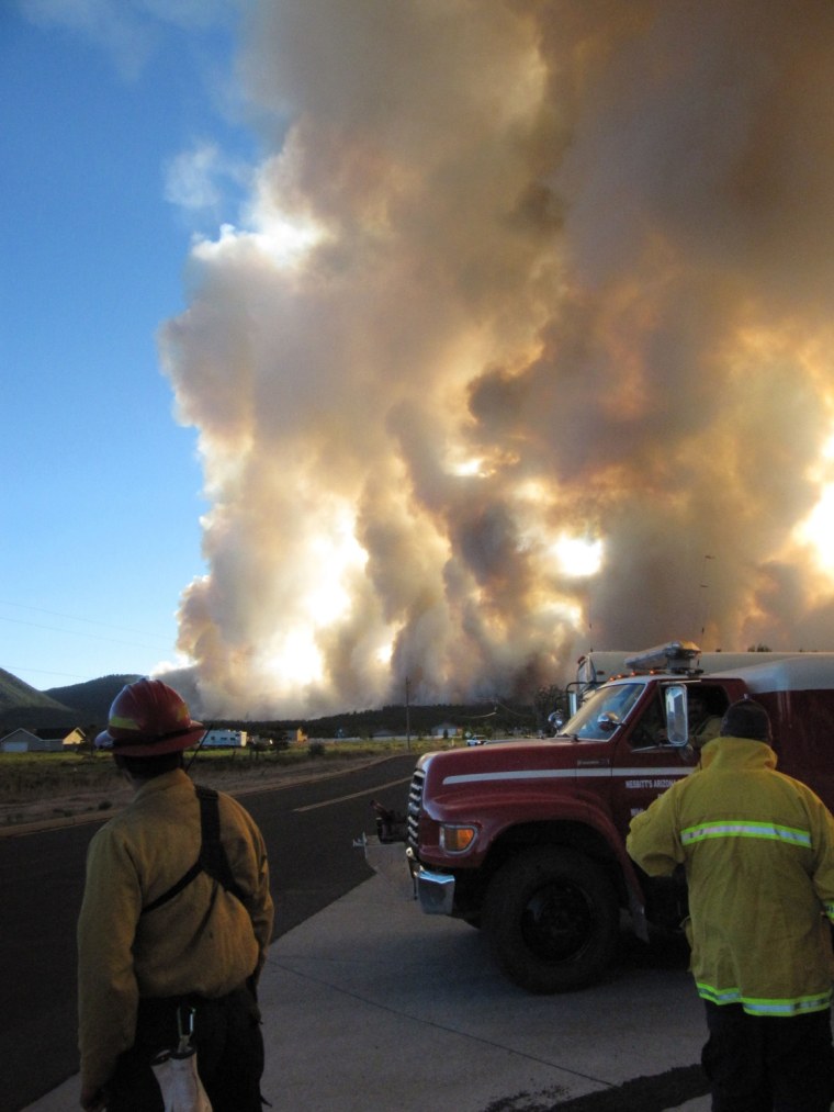 Wildfire blaze across Flagstaff