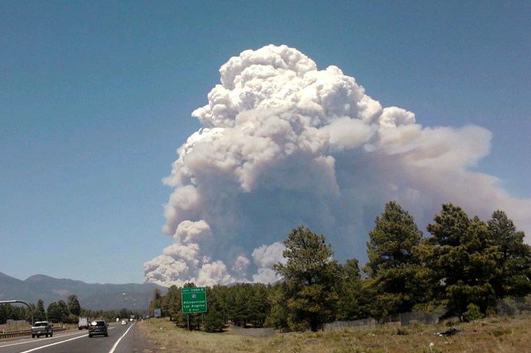 Wildfire blaze across Flagstaff