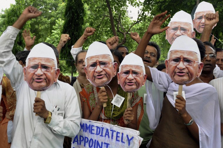 Indian social activist Anna Hazare