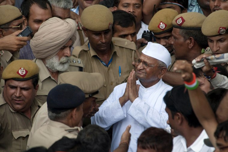 Indian social activist Anna Hazare