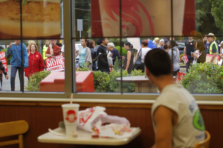 Fast-food workers protest