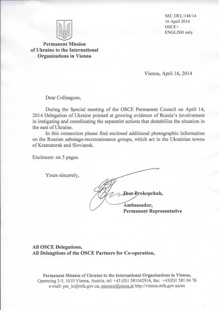 Ukrainian Evidence of Russian Involvement in East