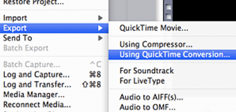 How to export a QuickTime file from Final Cut Pro