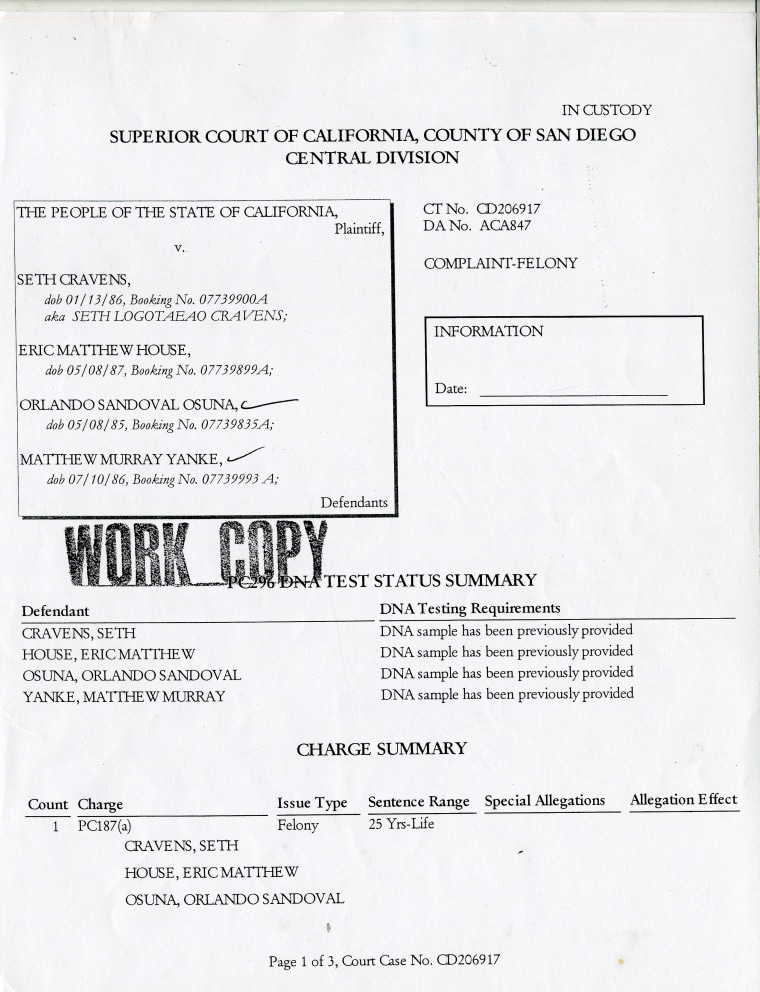 Criminal complaint from May 2007