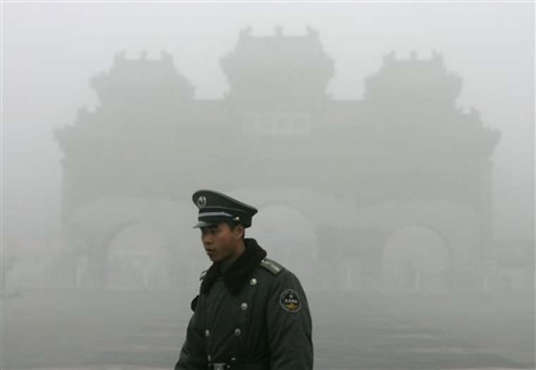 Thick fog shrouds Beijing, delays flights