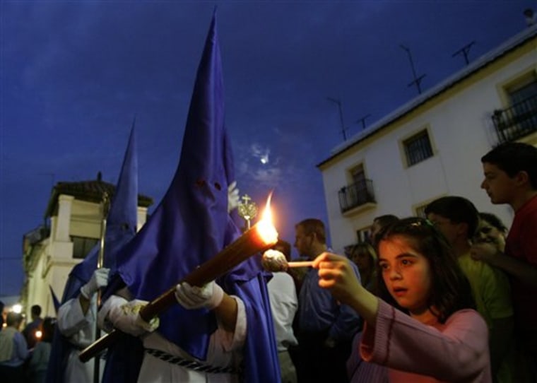 Nighttime parades an Easter tradition in Spain