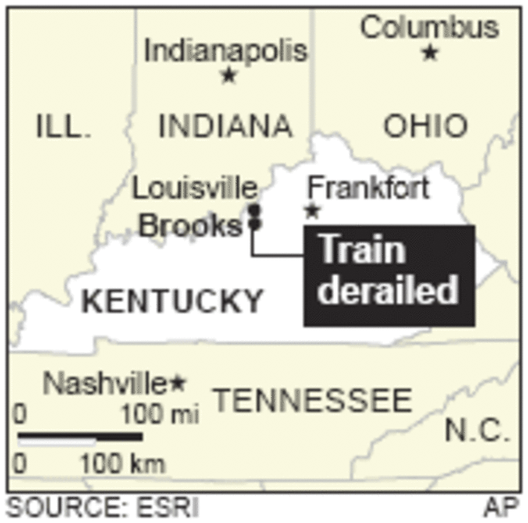 Ky. train derailment, fire prompt road closure